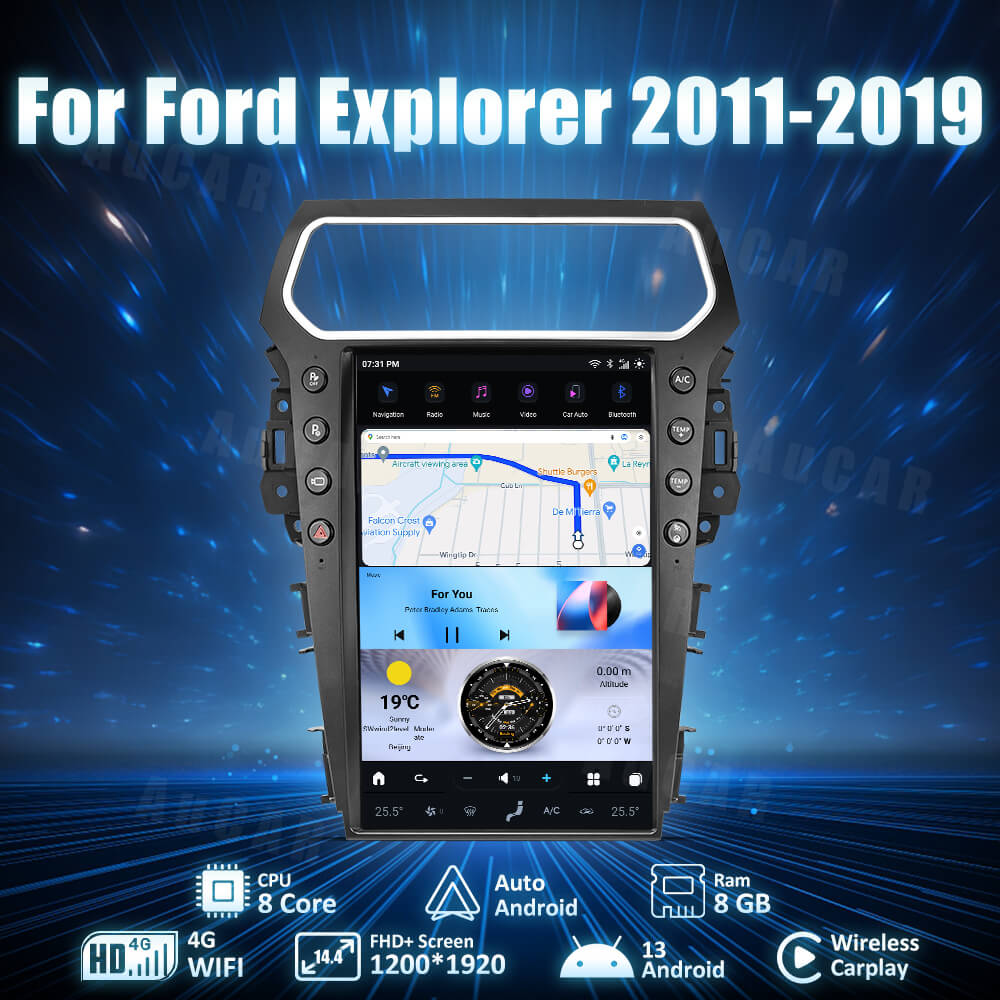 All New 2011-2019 Ford Explorer 2K 14 4" Android Tesla Style Head Unit ...